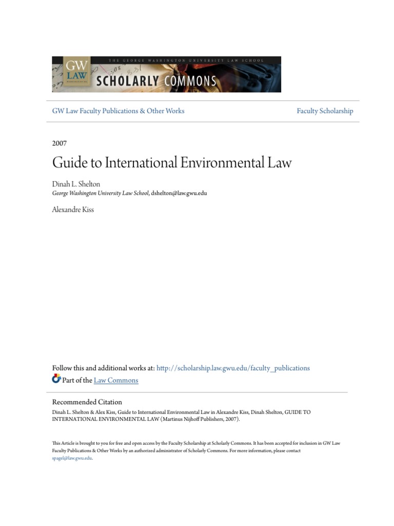 Guide To International Environmental Law | PDF | Treaty | Ratification