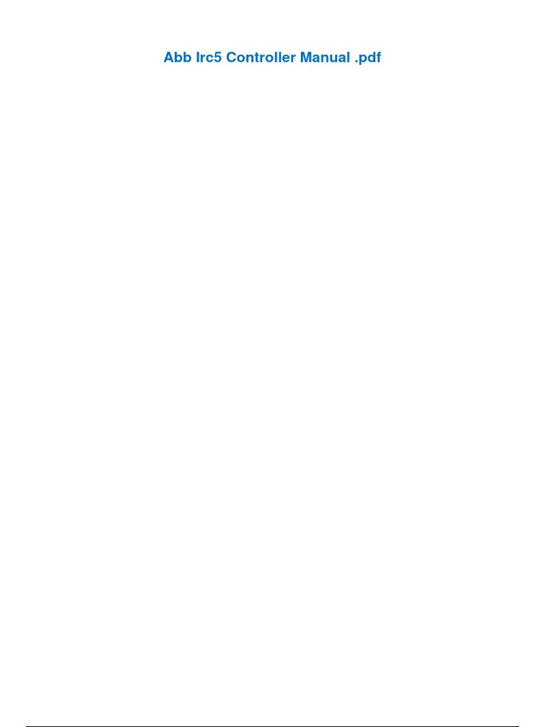 Abb Irc5 Controller Manual | PDF | Robotics | E Books