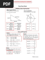 Trig Cheat Sheet: Formulas and Identities | PDF | Trigonometric ...