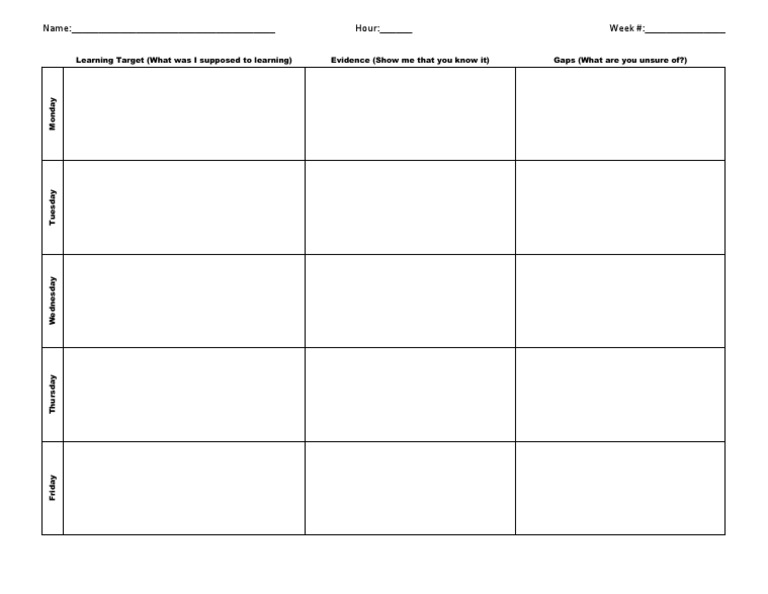 Weekly Target Tracker | PDF | Sports