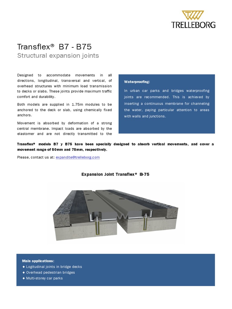 Trelleborg - Juntas Transflex | PDF | Bridge | Screw