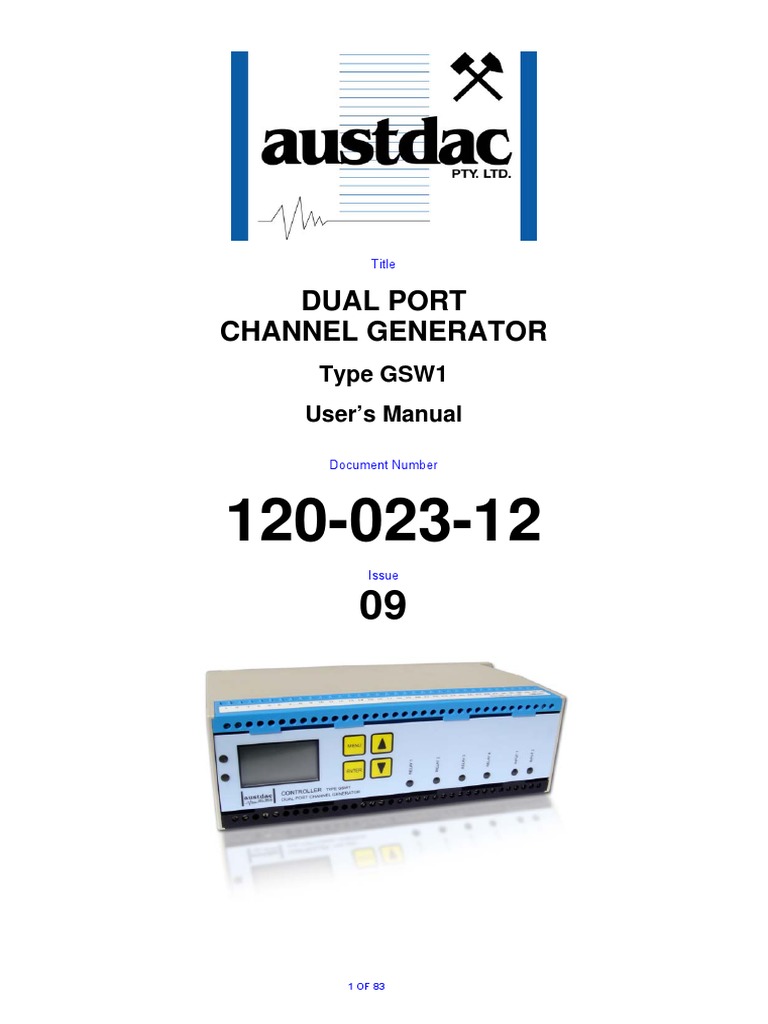 Austdac GSW Manual | PDF | Data Transmission | Modulation