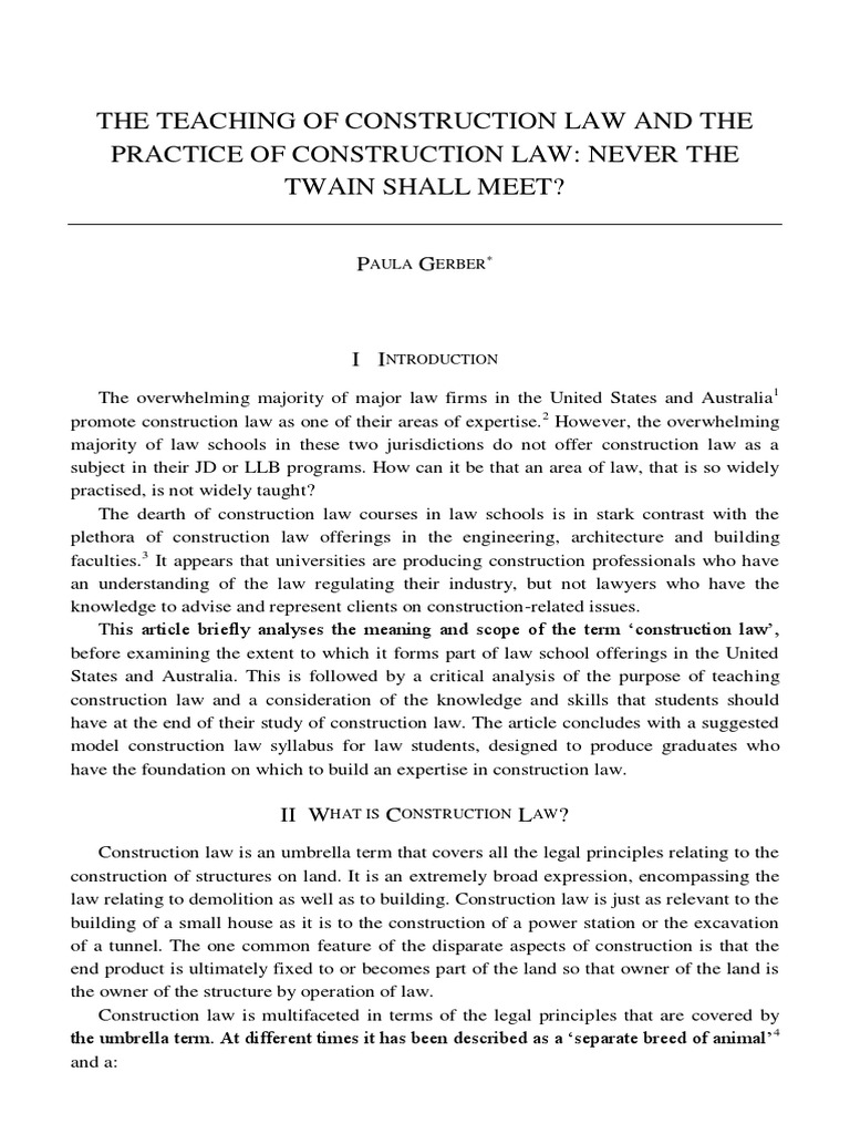 Teaching-Practice of Construction Law | PDF | Legal Education | Law School