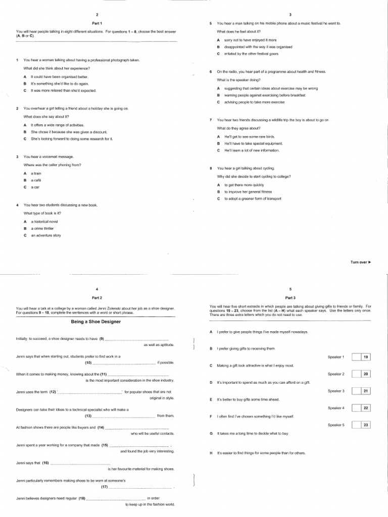 Cambridge FCE Exam June 2015 | PDF