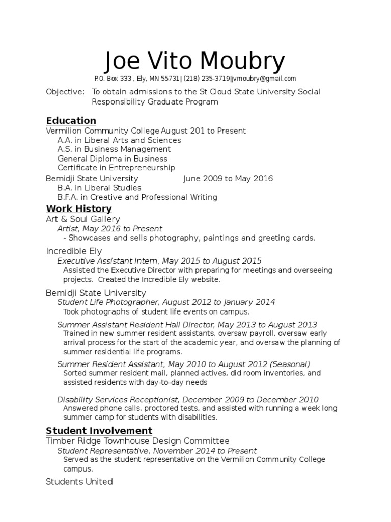 Joe Vito Moubry: Education | PDF