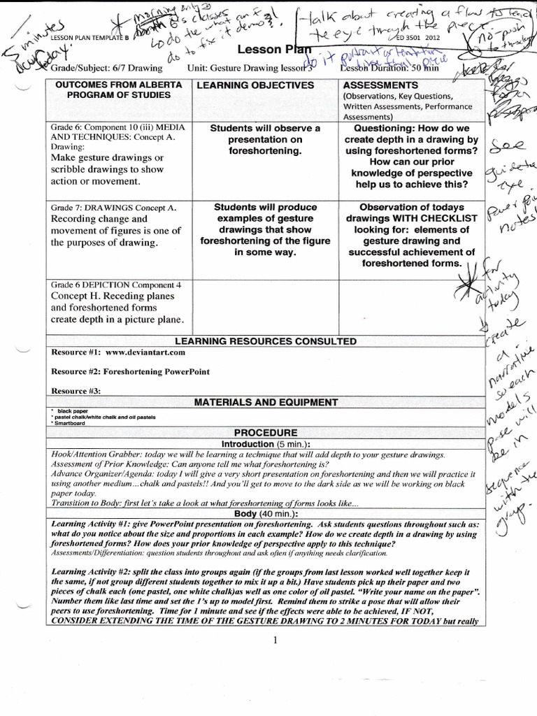 Gesture Drawing Lessons 3-5 | PDF | Perspective (Graphical) | Drawing