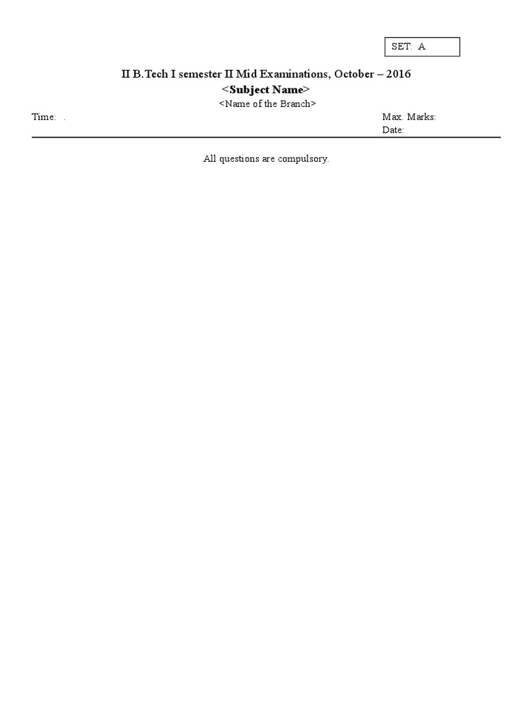 Mid Questions Template | PDF | Technology & Engineering