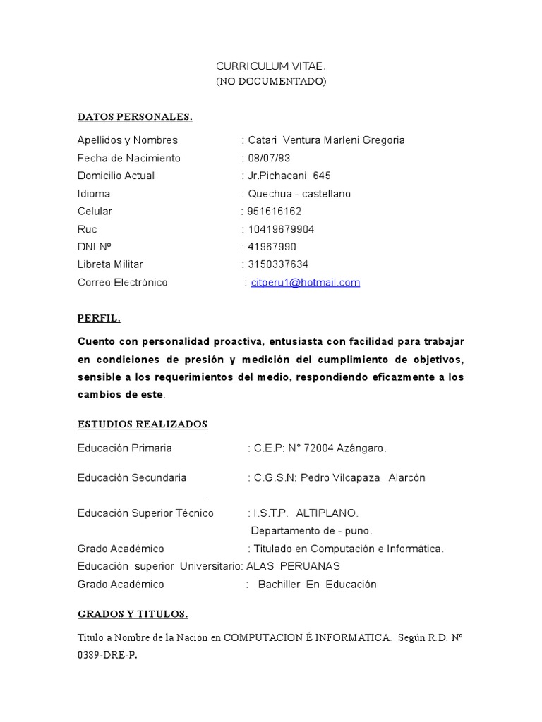 CV - Lima | PDF | Business | Science