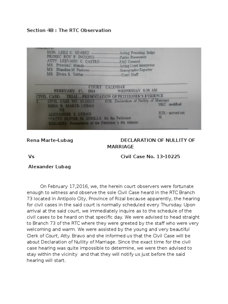 Section 4B: The RTC Observation | PDF | Witness | Cross Examination