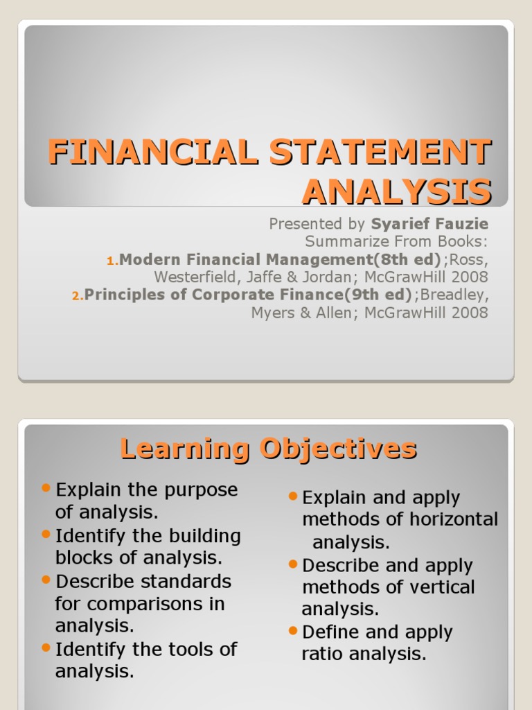 Financial Statement Analysis Overview | PDF | Equity (Finance) | Revenue