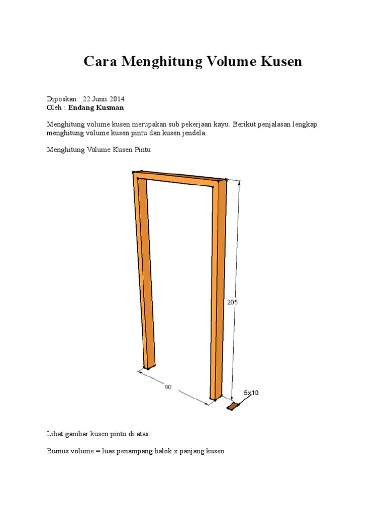 Cara Menghitung Volume Kusen | PDF