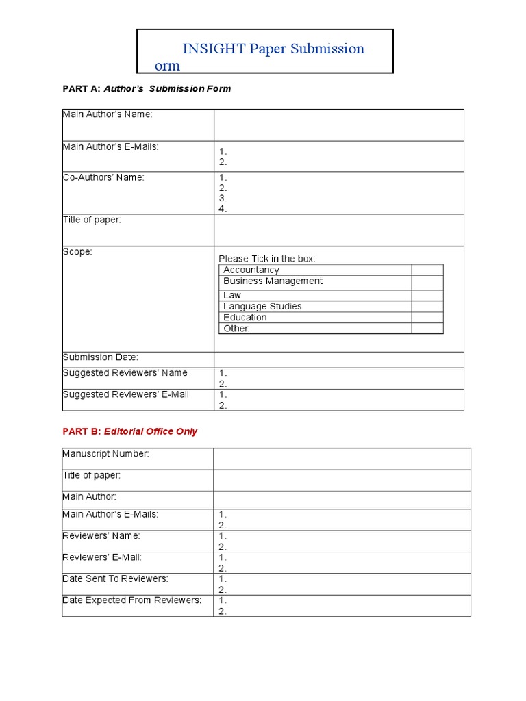 INSIGHT Paper Submission Form | PDF
