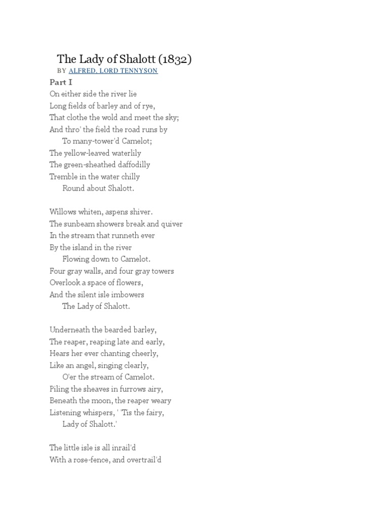 The Lady of Shalott | PDF | Nature
