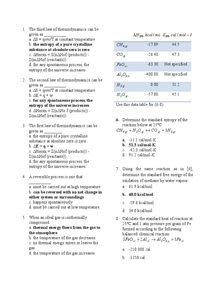 Problem Solving 1 | PDF | Entropy | Temperature
