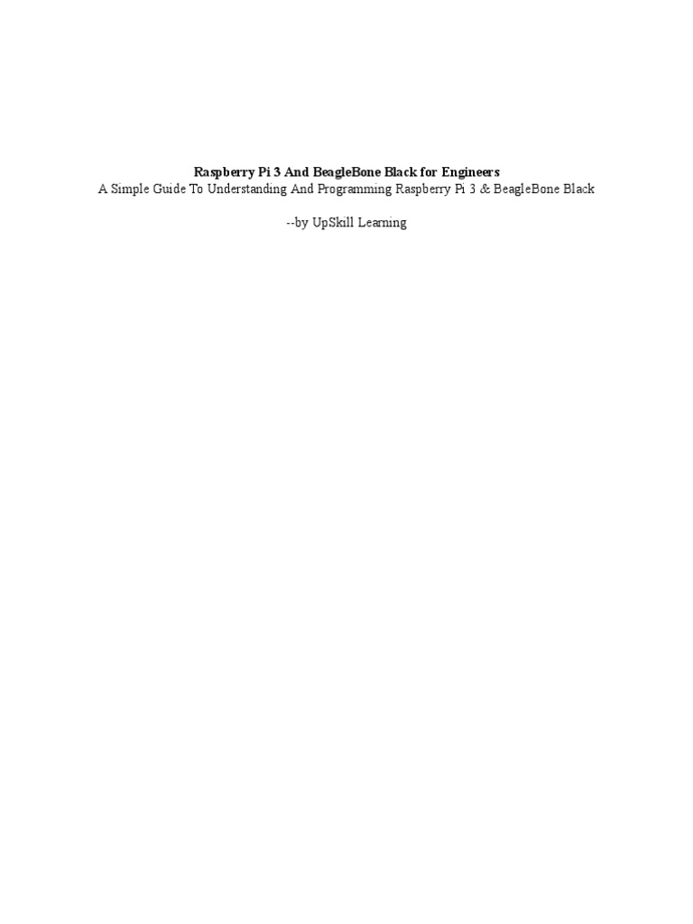 Raspberry Pi 3 and BeagleBone Black For Engineers - UpSkill Learning 124 | PDF | Internet Of ...