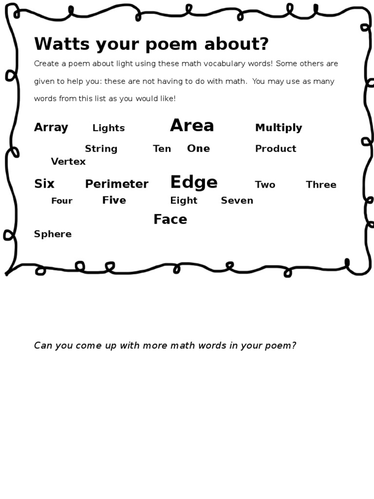 Math Poem | PDF