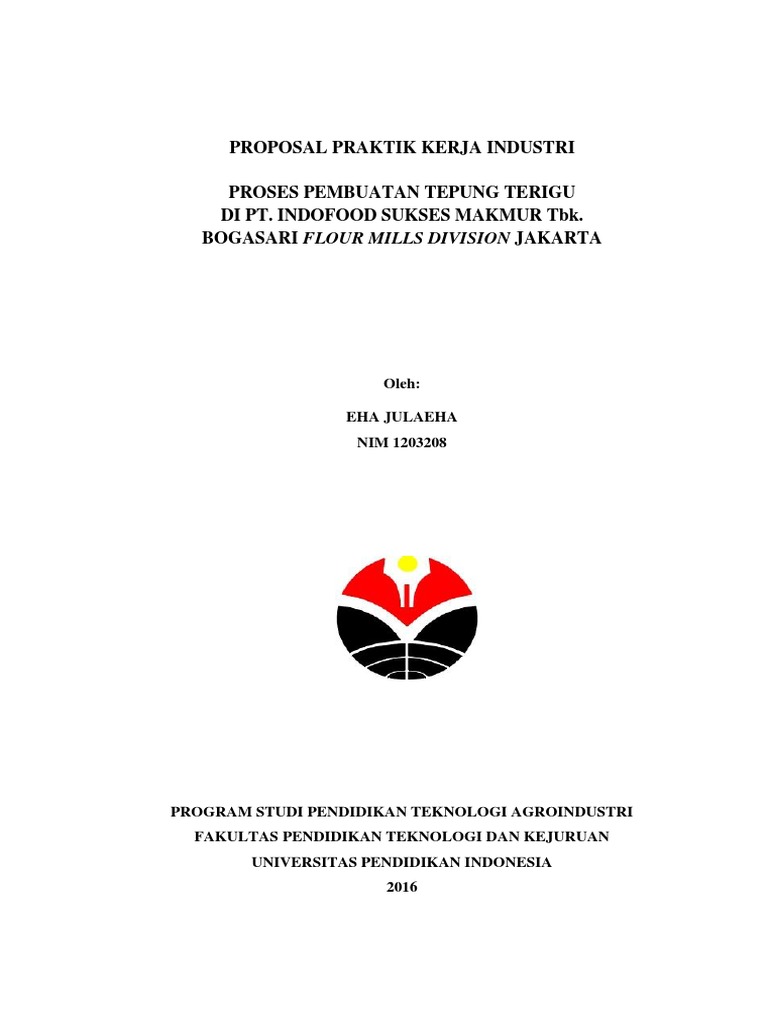 PROPOSAL PI Eha Julaeha Di PT. Indofood Sukses Makmur Tbk. Bogasari Division | PDF