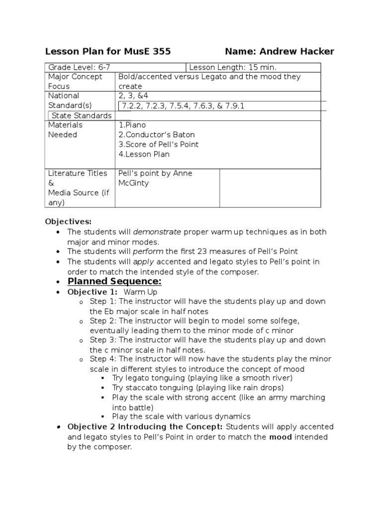 Conducting Lesson Plan 2 355 | PDF | Conducting | Lesson Plan