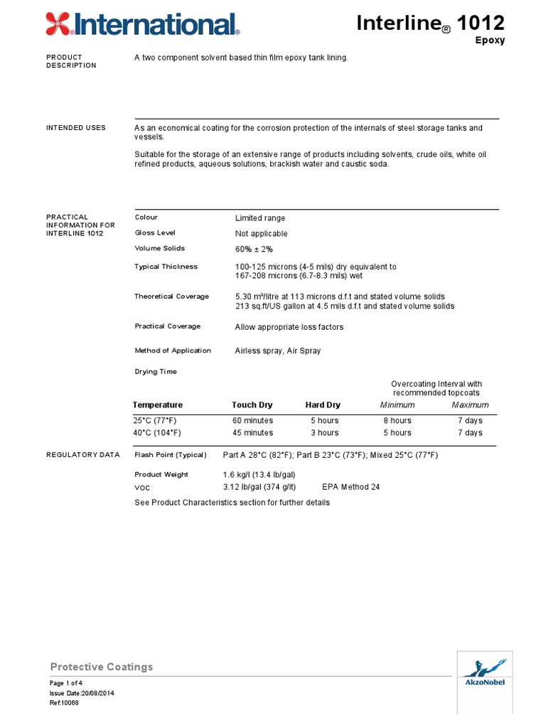Interline 1012+ds+eng | PDF | Paint | Epoxy