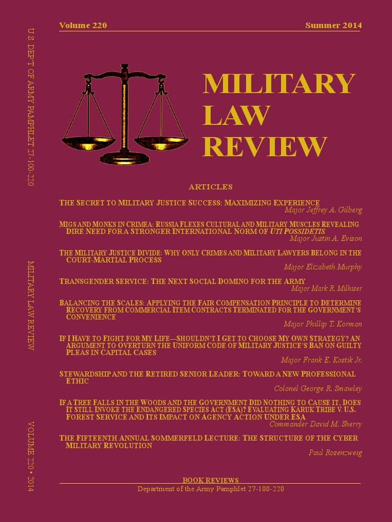 Military Law Review 220-Summer-2014 | PDF | Judge Advocate General's ...
