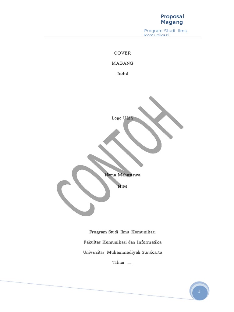 Contoh Proposal Magang | PDF