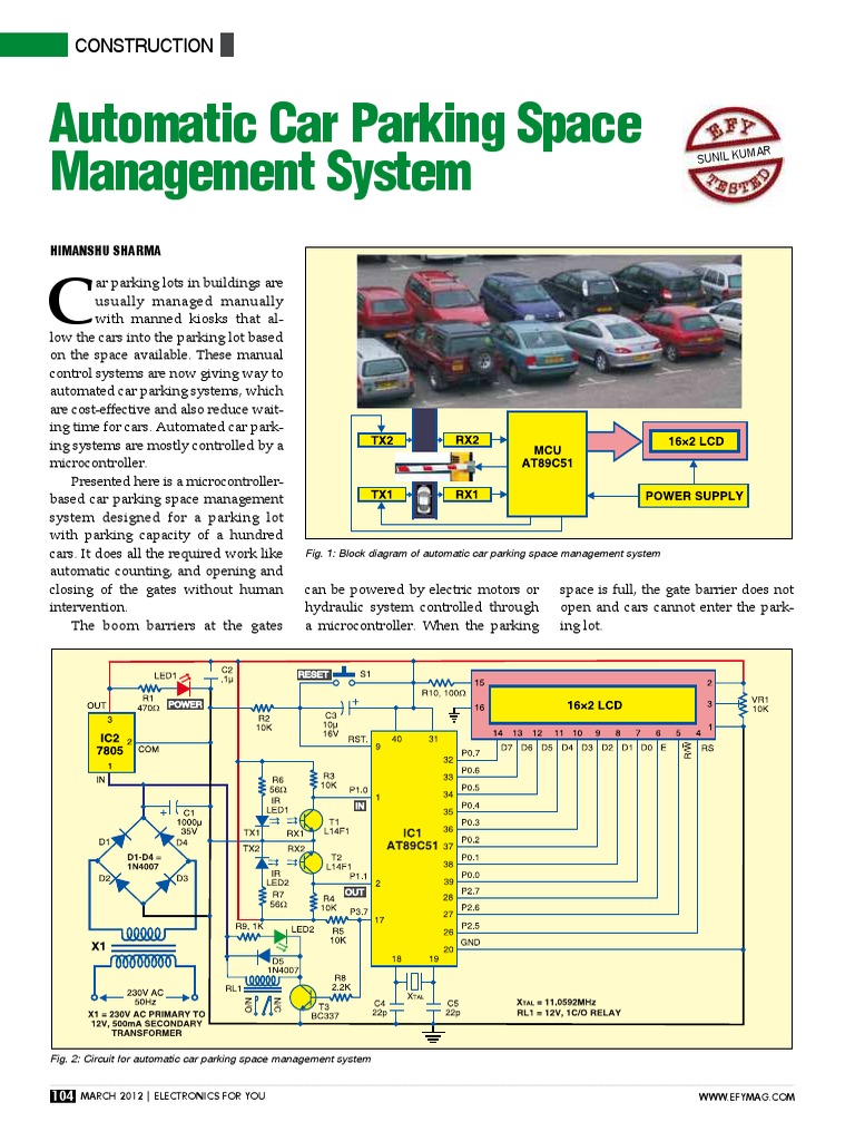Automated Car Parking Management System | PDF | Parking Lot | Rectifier