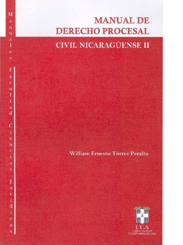 Manual de Derecho Procesal Civil Nicaraguense Tomo II William Ernesto Torrez Peralta | PDF ...