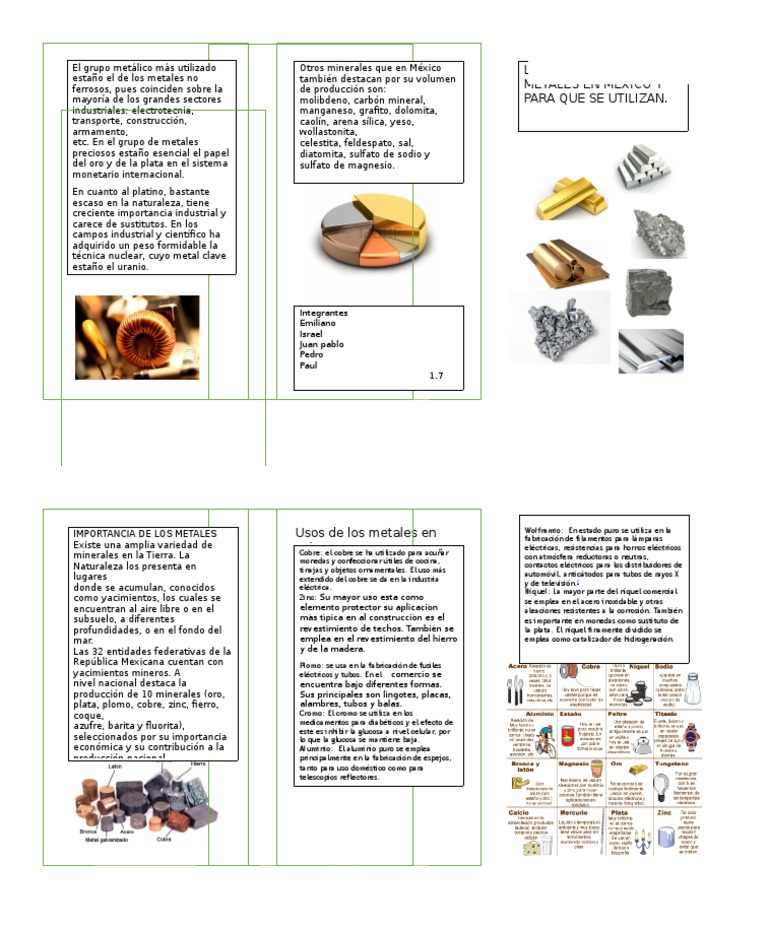 Triptico de La Importancia de Los Metales en Mexico | PDF | Cobre ...