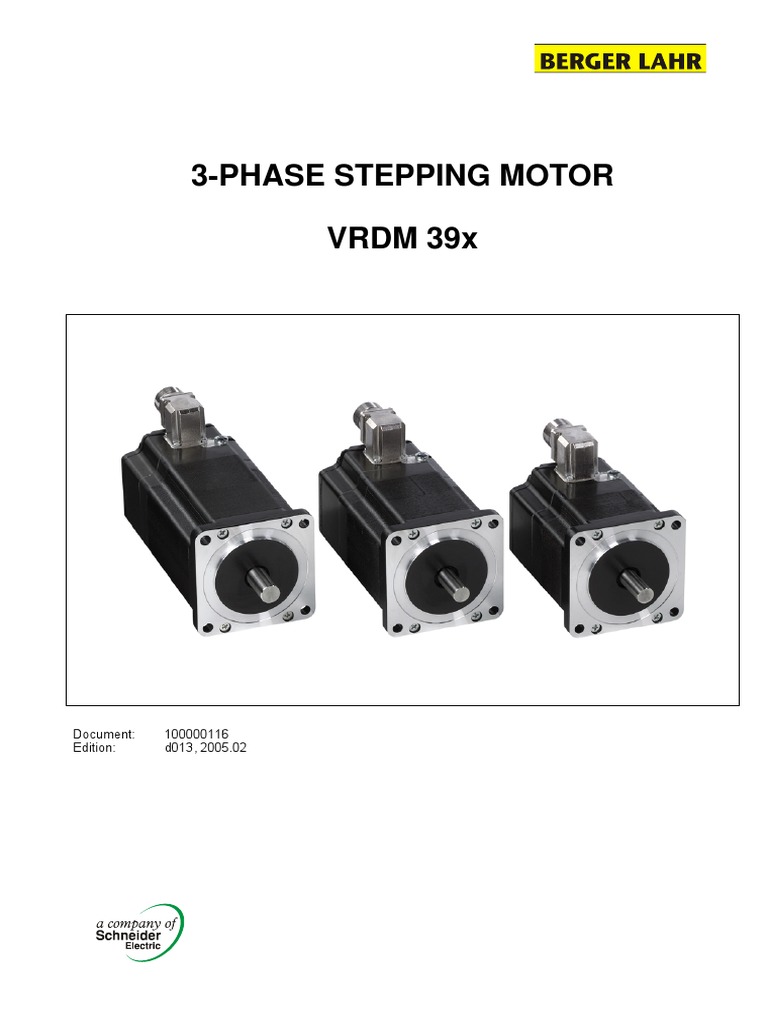 3-Phase Stepping Motor VRDM 39x: Document: 100000116 Edition: d013 ...