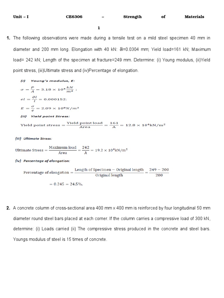 Analysis of Stress, Strain and Material Properties through Ten ...