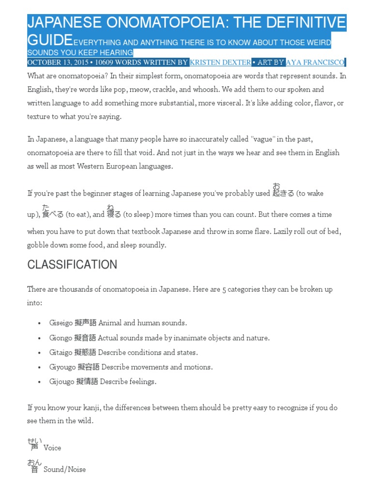 Japanese Onomatopoeia | PDF | Laughter | Japanese Language