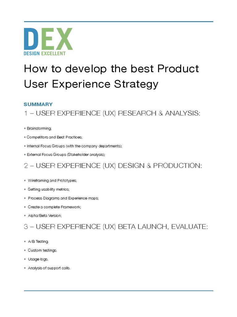 Summary Ux Strategy | PDF
