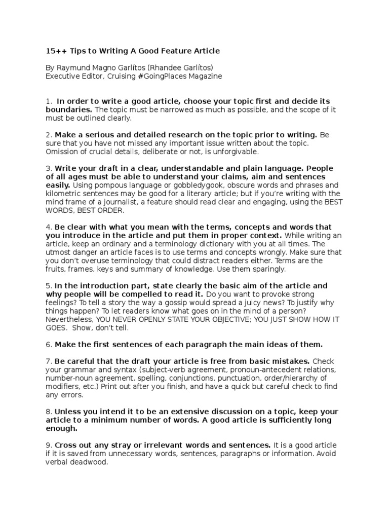 15-tips-to-writing-a-good-feature-article-pdf-communication-semiotics