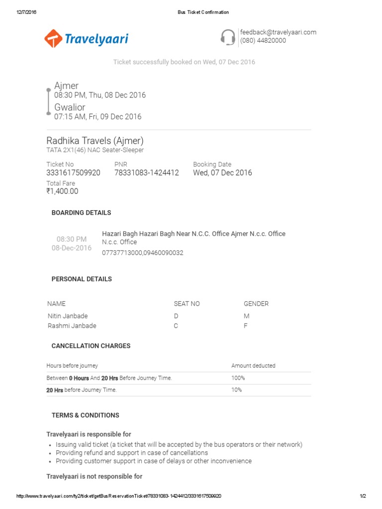 Bus Ticket Confirmation PDF | PDF | Ticket (Admission) | Identity Document