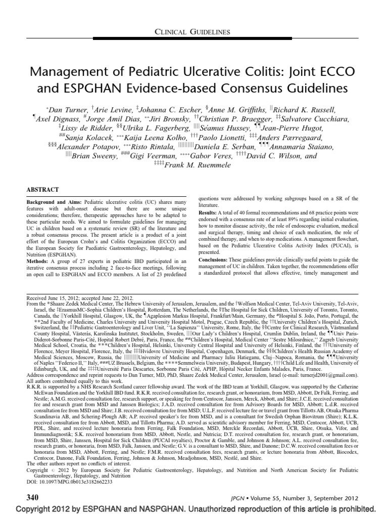 Management of Pediatric Ulcerative Colitis Joint.24 | PDF ...
