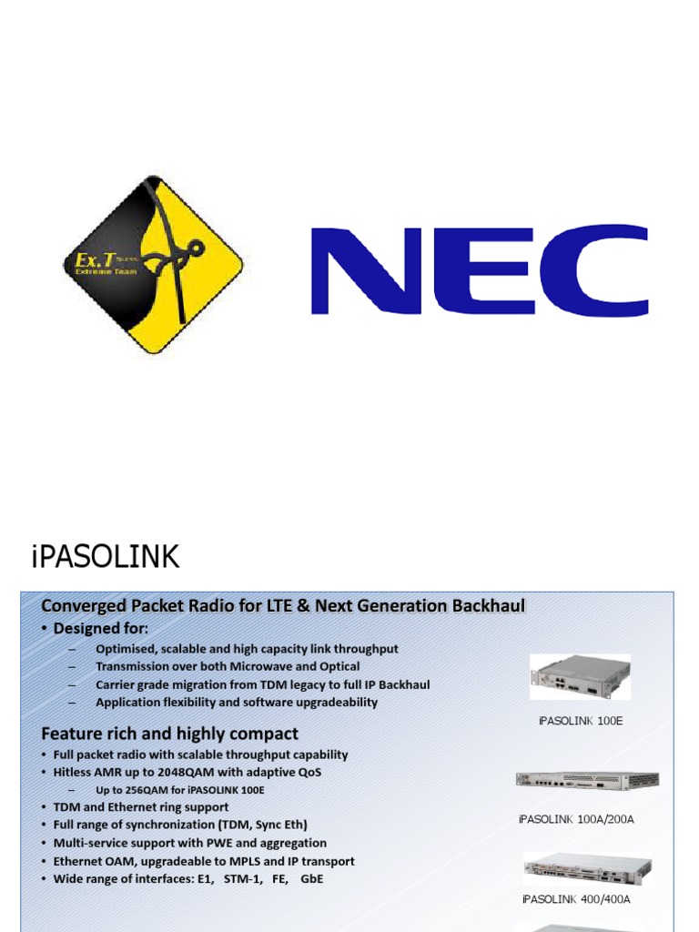 NEC Ipasolink Introduction | PDF | Network Switch | Ethernet