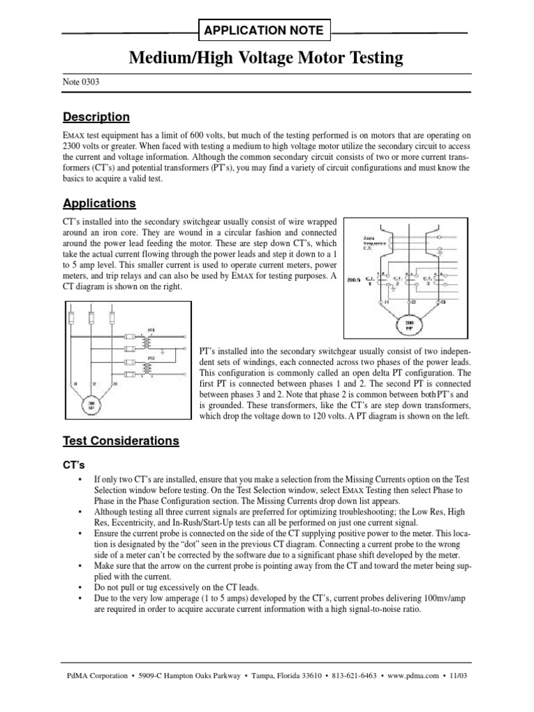Medium/High Voltage Motor Testing Guide | PDF | Transformer | Power ...