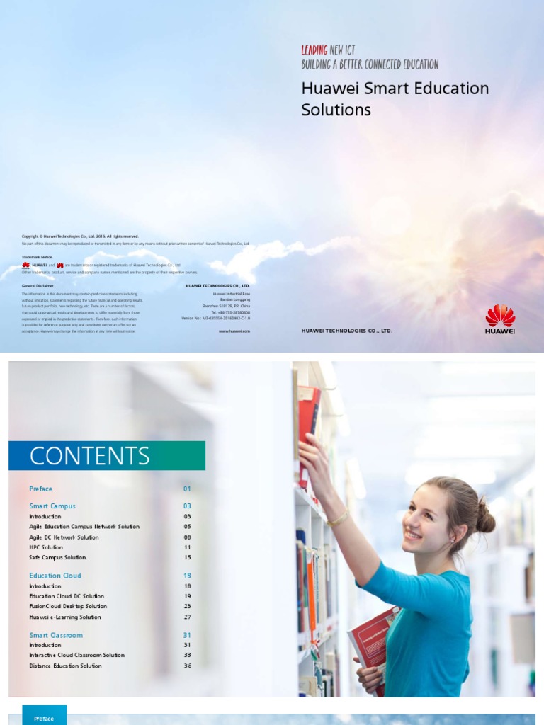 Huawei Smart Education Solution Brochure Pdf Cloud Computing Data