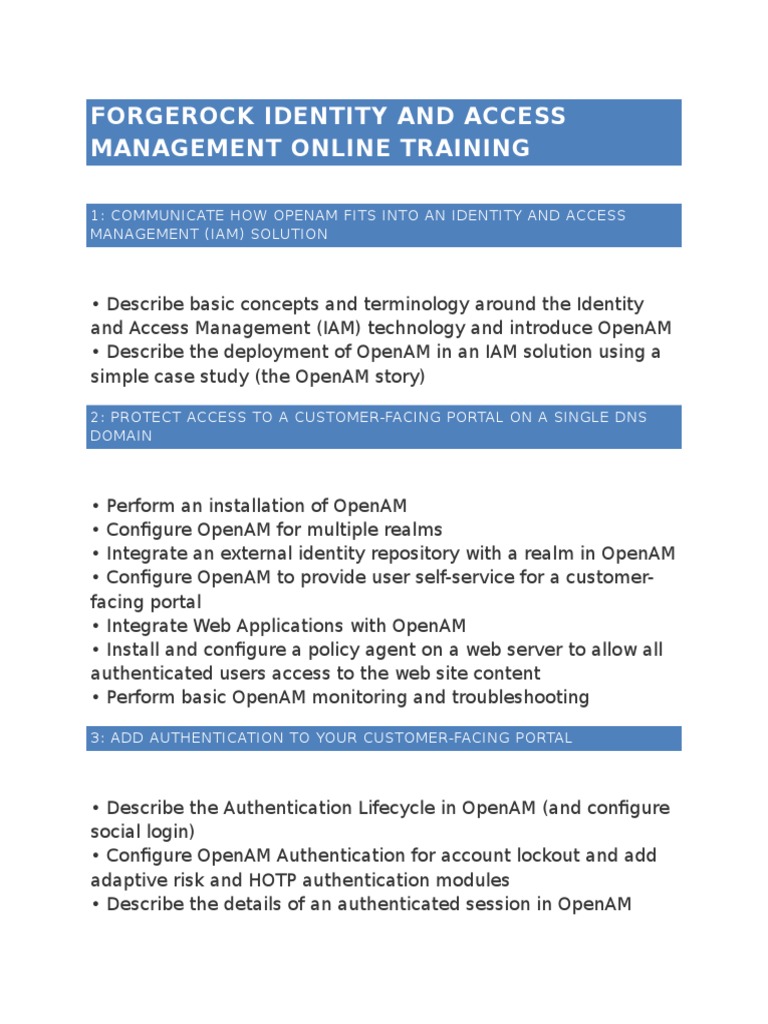 Forgerock Identity and Access Management Online Training | PDF ...