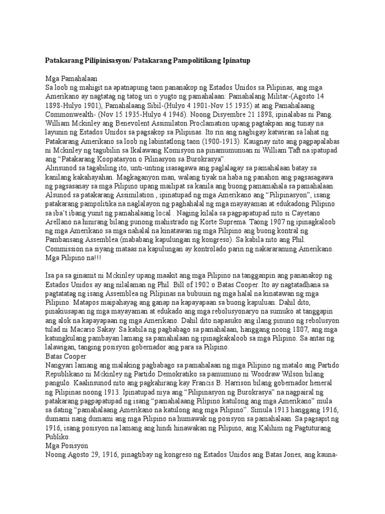 Patakarang Pilipinisasyon | PDF