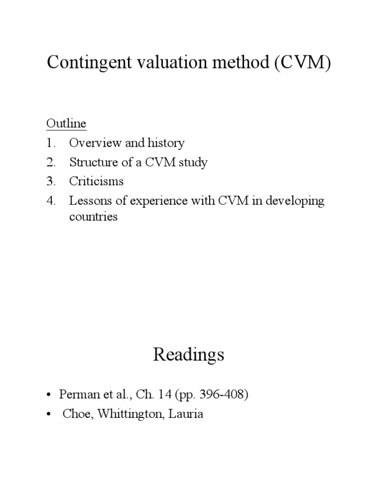 Contingent Valuation | PDF | Survey Methodology | Economies