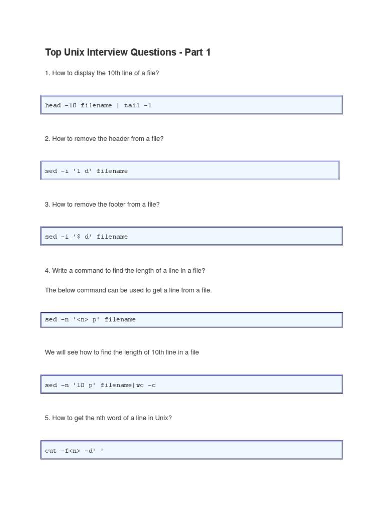 Top Unix Interview Questions | PDF | Filename | Computer File