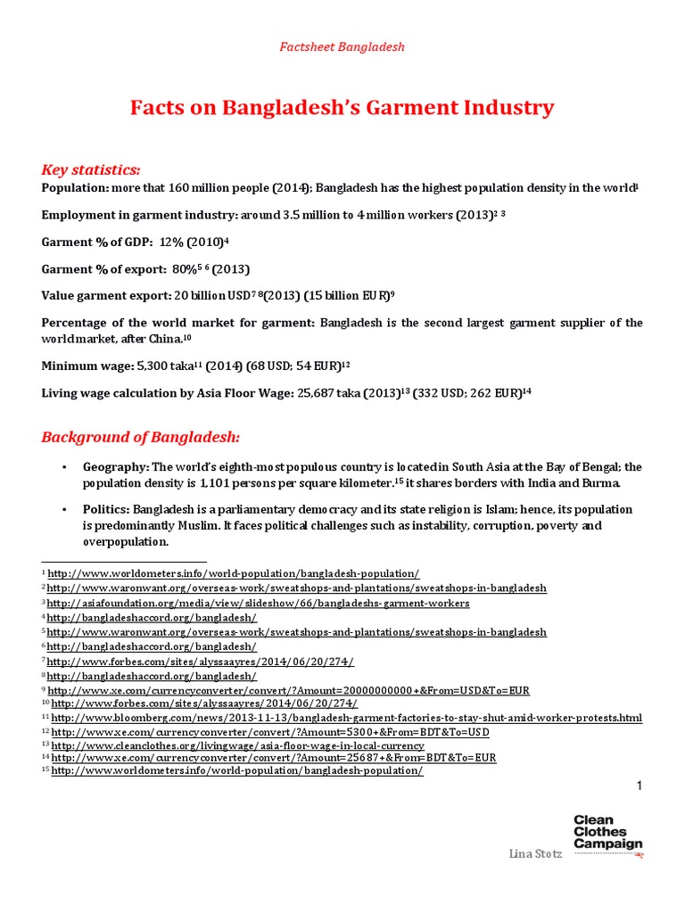 Bangladesh Factsheet 2.2015 | PDF | International Labour Organization ...