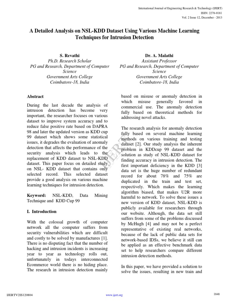 A Detailed Analysis On NSL-KDD Dataset | PDF | Data Mining | Machine ...