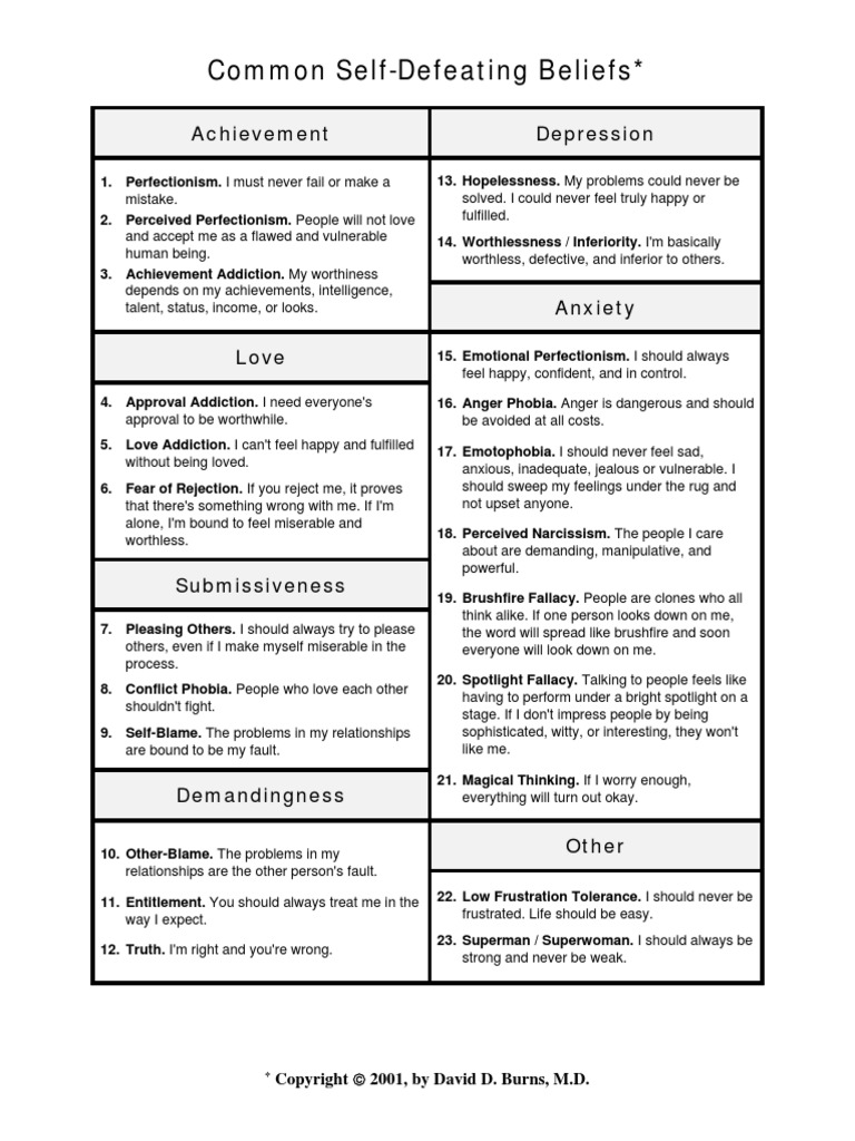 SDB From Cognitive Behavioral Therapy Packet | PDF | Anger | Emotions