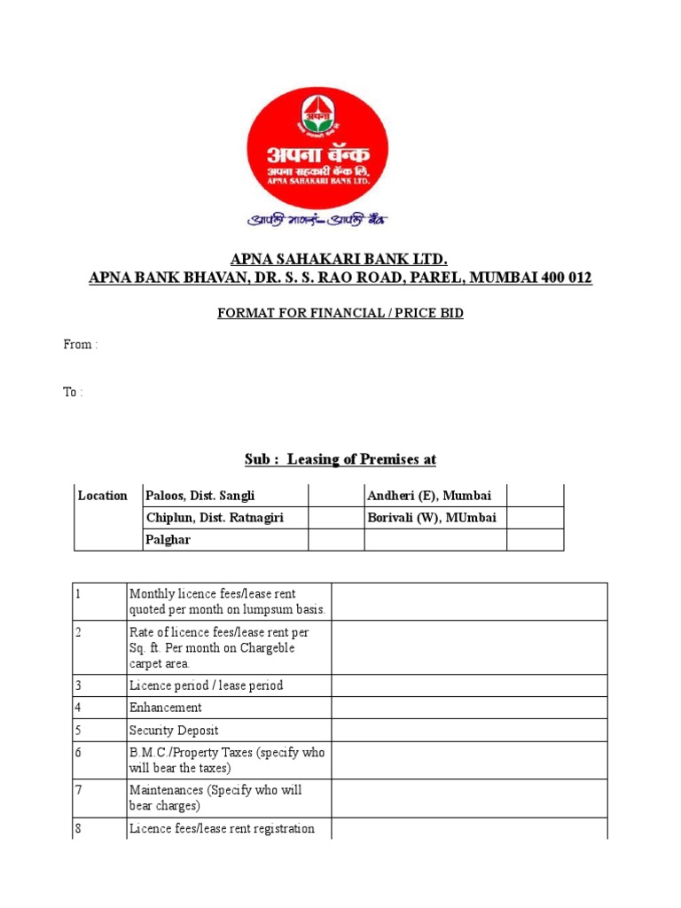 Apna Sahakari Bank Ltd. Apna Bank Bhavan, Dr. S. S. Rao Road, Parel ...