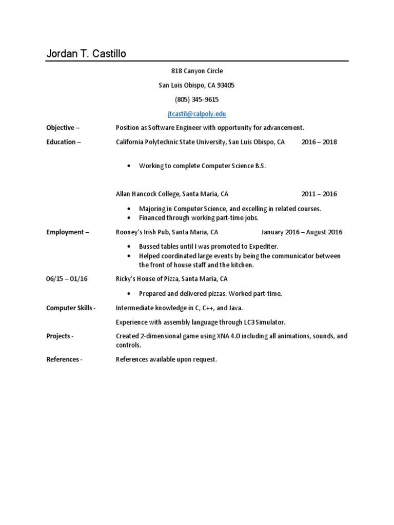 Final Draft Resume | PDF