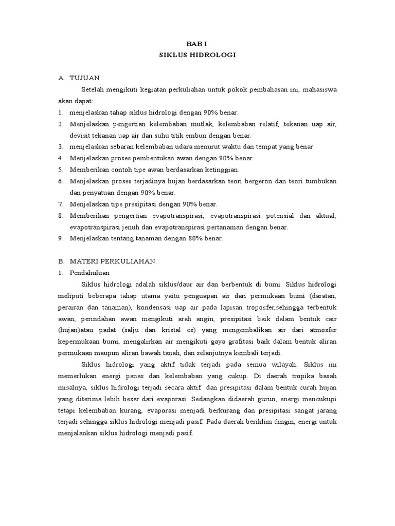 Siklus Hidrologi | PDF | Sains & Matematika