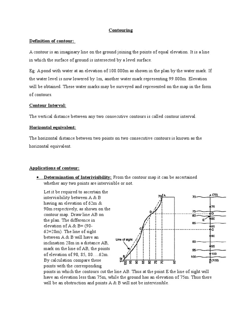 Contouring Definition of Contour | PDF | Contour Line | Surveying
