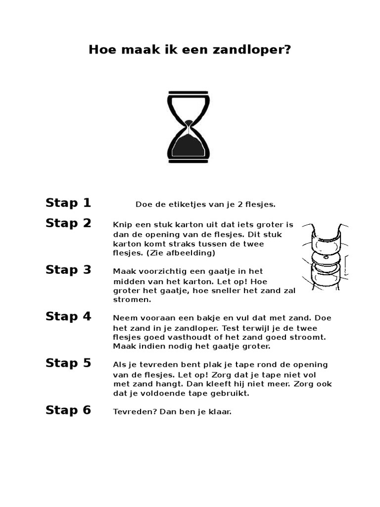 Stappenplan Zandloper | PDF